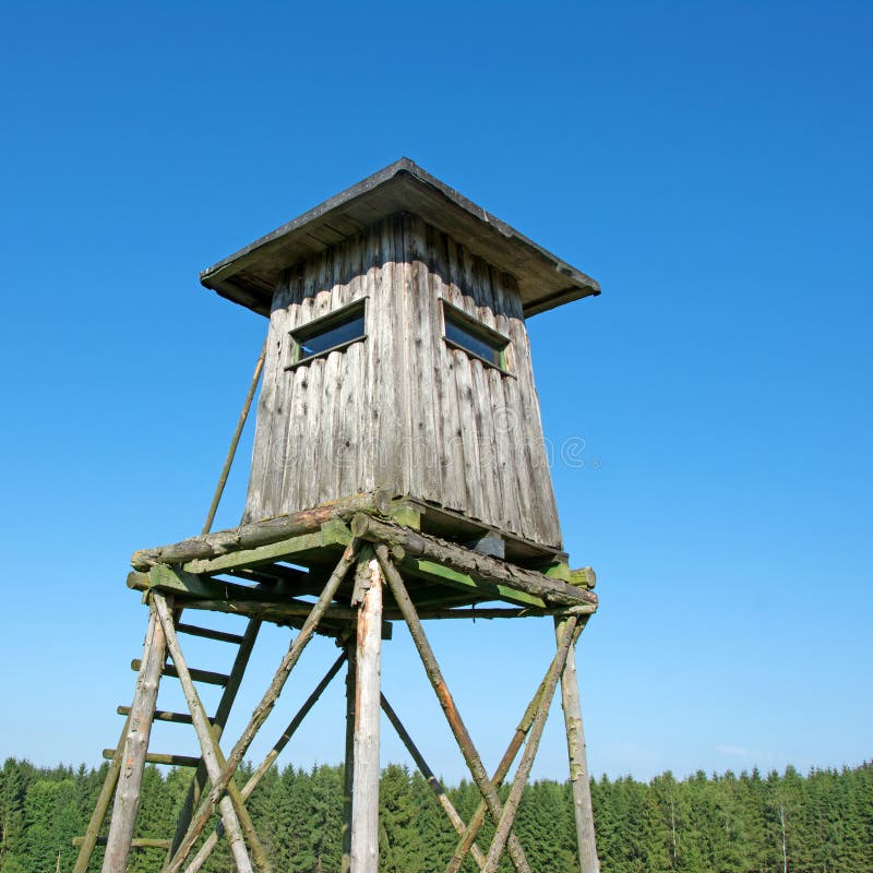 High stand, hunter s stand stock photo. Image of forester - 367831780