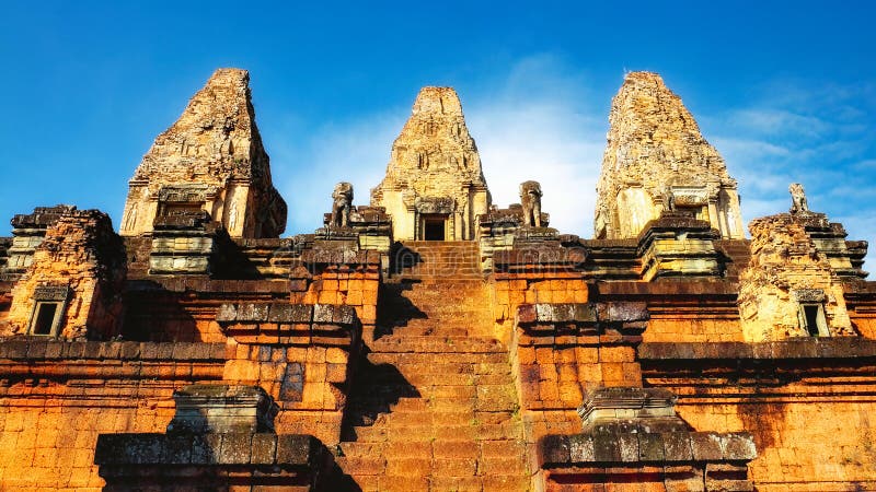 The High Steps of the Ancient Hindu Temple of Pre Rup Stock Photo ...