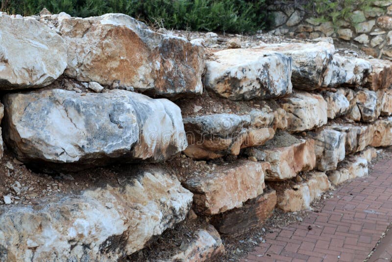 High Stone and Concrete Wall Stock Image - Image of north, wall: 157938485