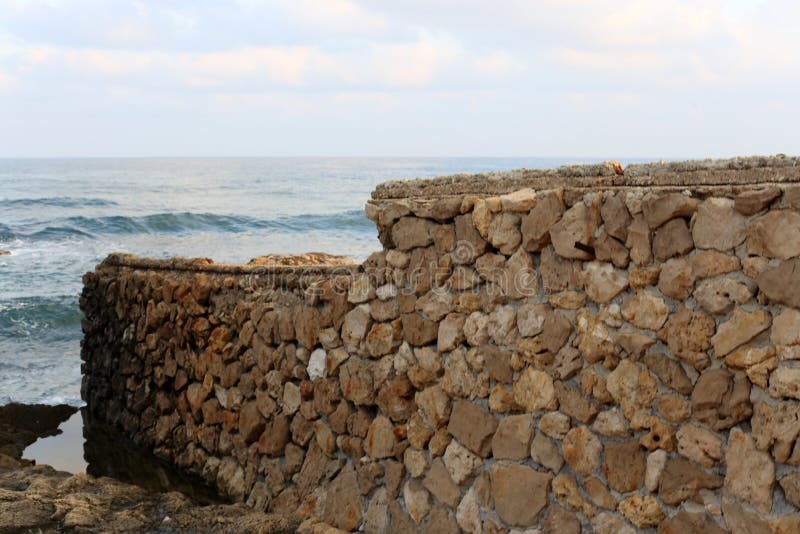 High Stone and Concrete Wall Stock Photo - Image of morning, fortress ...
