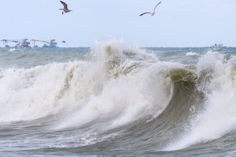 High storm surges. stock image. Image of tidal, dramatic - 45615615
