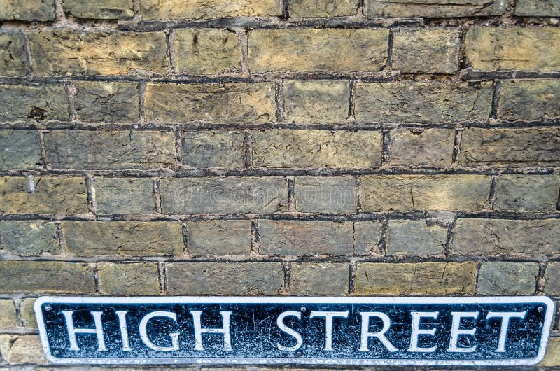 High street name plate editorial stock image. Image of view - 267363299