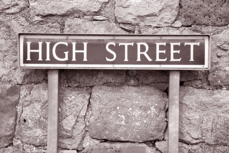 High Street Sign stock photo. Image of wall, town, street - 28410736