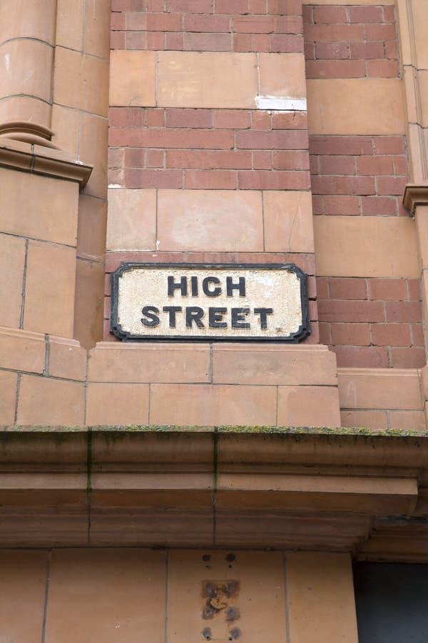 High Street Sign stock photo. Image of england, street - 96730276