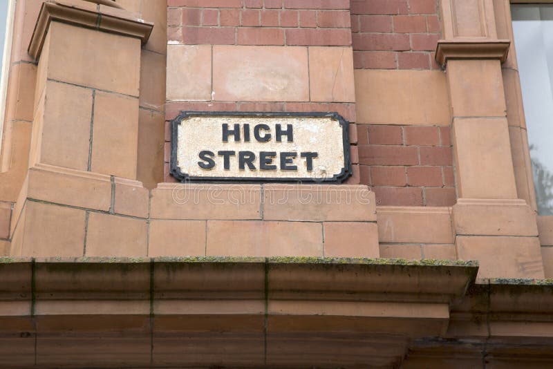 High Street Sign stock photo. Image of sign, street, england - 96730324