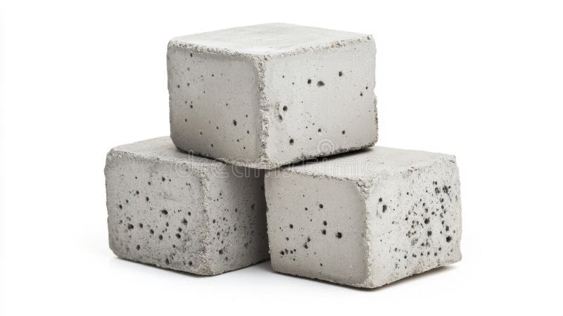 High-strength Concrete Blocks Isolated on White Background Stock ...