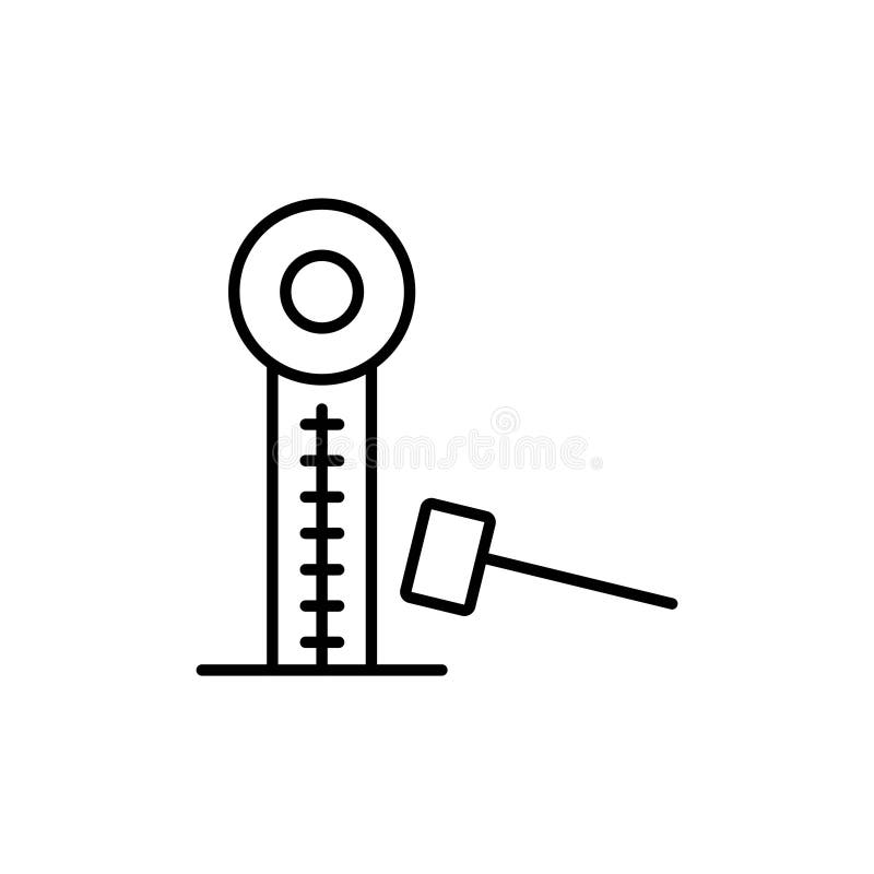 High Striker Attraction with Big Hammer Stock Illustration ...