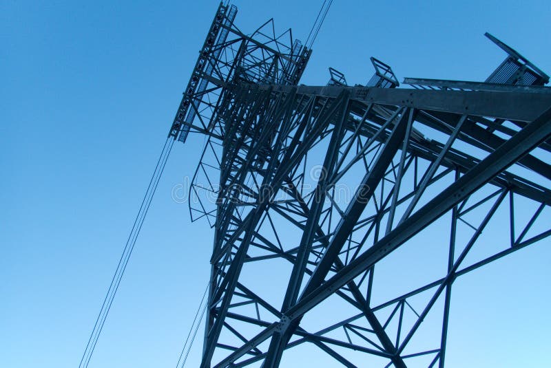 High Structure of a Cable Car Column Stock Photo - Image of horizon ...