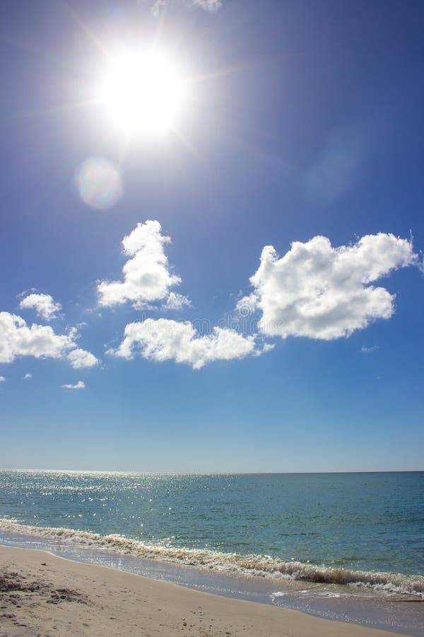 High Sun at the Beach stock image. Image of sand, skies - 83234979