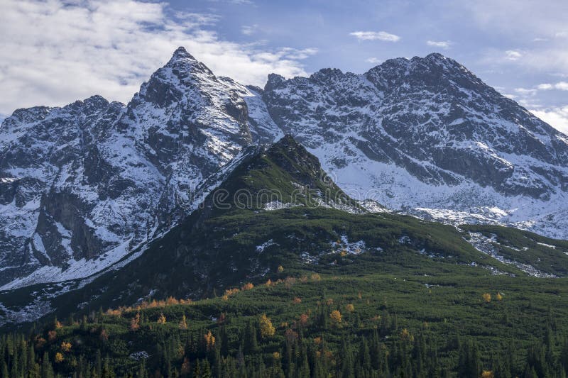 The High Tatras in October. View of the Koscielec Peak Stock Photo ...