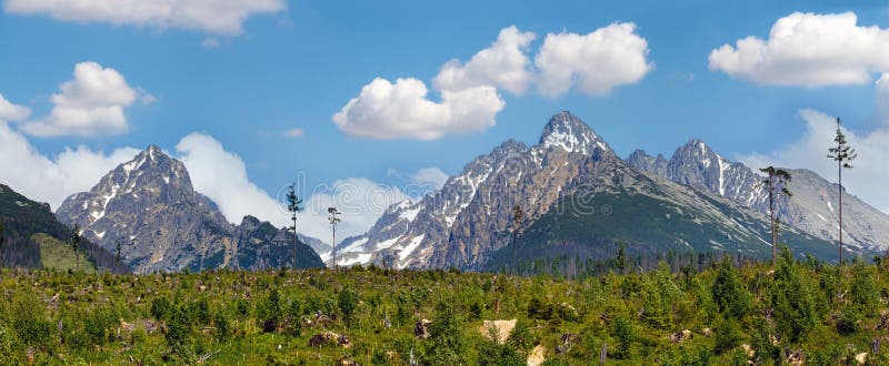 High Tatras (Slovakia) Spring Panorama Stock Photo - Image of view ...