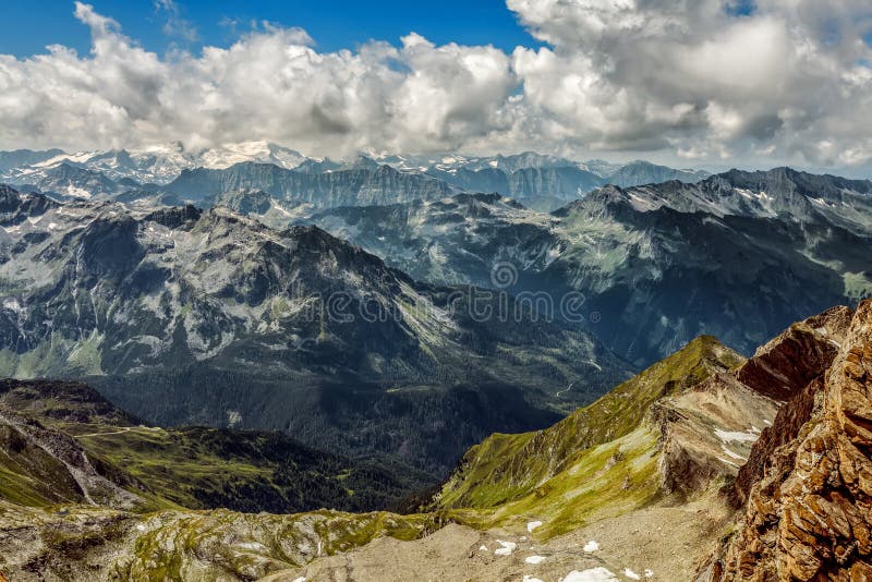 Beautiful Mountain Landscape In The High Tauern National Park, A Stock ...