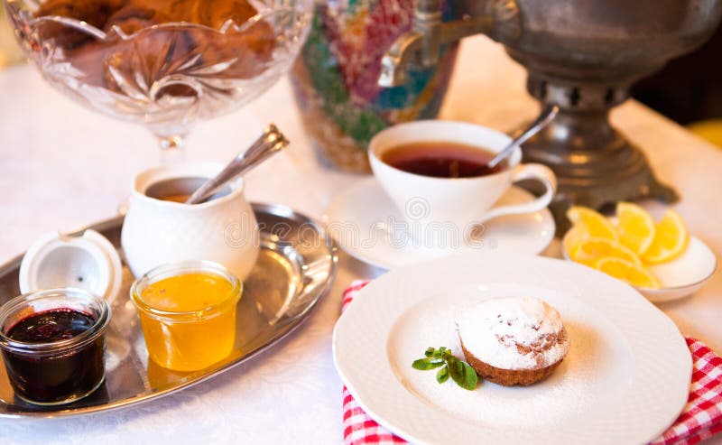 High Tea Set with Dessert, Afternoon Tea Set Stock Image - Image of ...