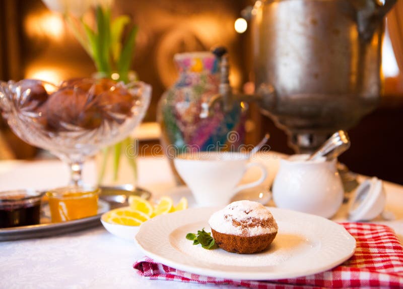 High Tea Set with Dessert, Afternoon Tea Set Stock Photo - Image of ...