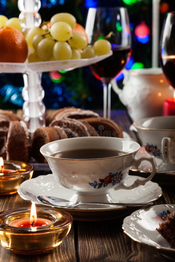 High tea set with dessert stock photo. Image of teapot - 67777740