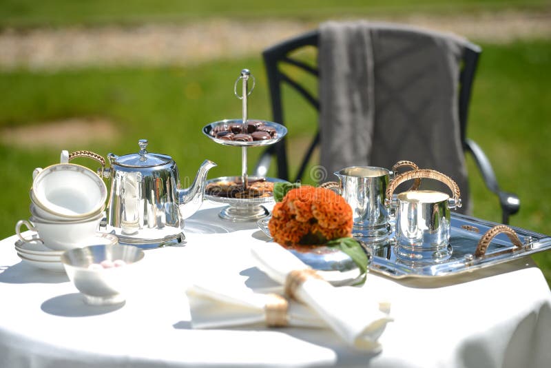 High tea stock photo. Image of summer, outside, alfresco - 83294844