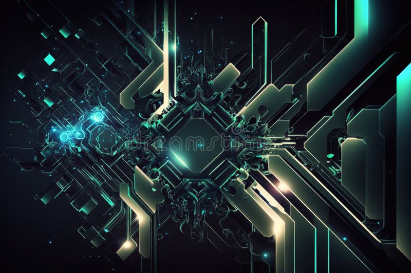 High Tech Abstract Background Stock Illustration - Illustration of ...