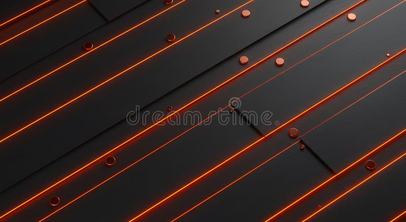 Futuristic Abstract Black Background with Glowing Orange Lines and Geometric Shapes 1 Stock ...