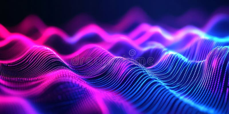 A High-tech Abstract Background Featuring Dynamic Waves of Pulsating ...
