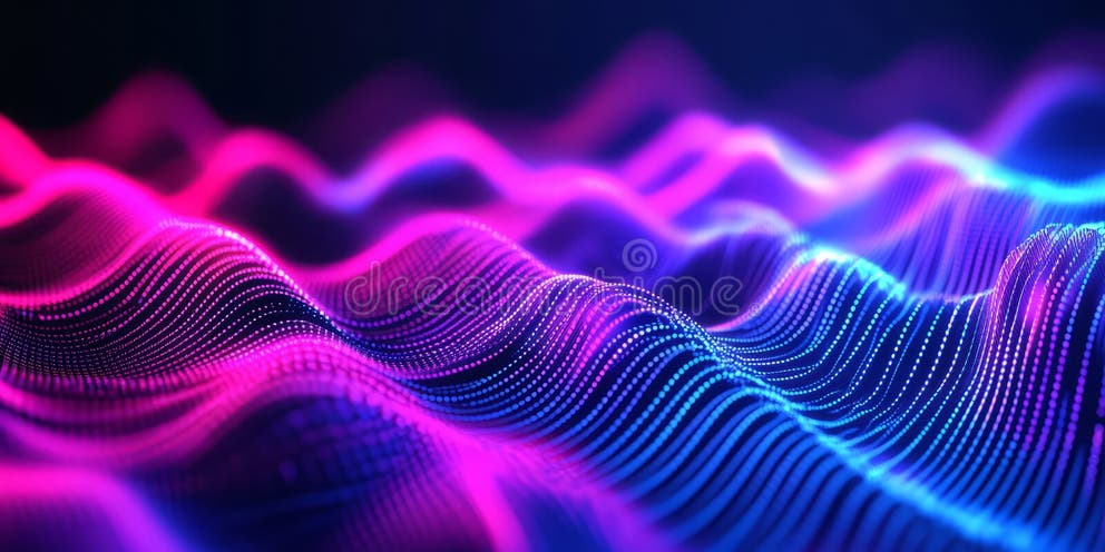 A High-tech Abstract Background Featuring Dynamic Waves of Pulsating Neon Frequencies ...