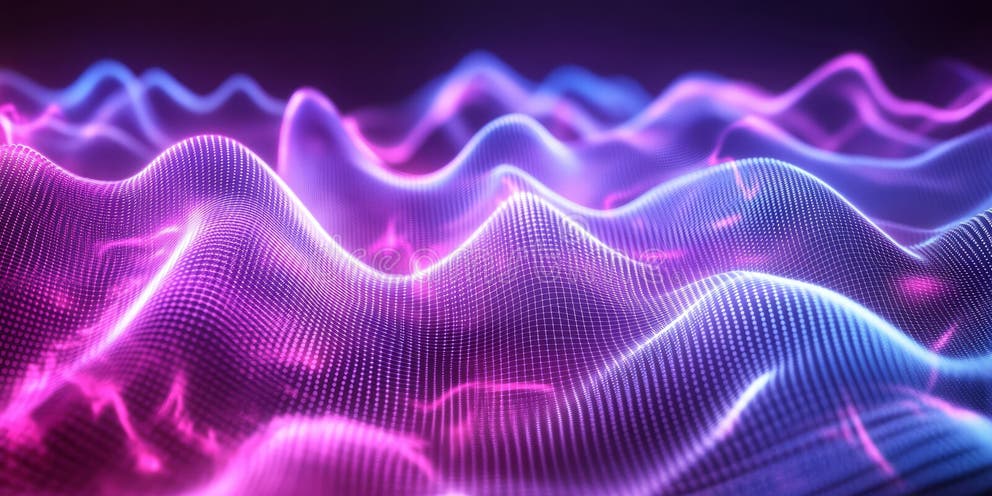 A High-tech Abstract Background Featuring Dynamic Waves of Pulsating Neon Frequencies ...