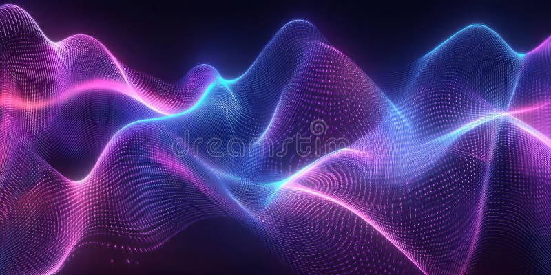 A High-tech Abstract Background Featuring Dynamic Waves of Pulsating ...