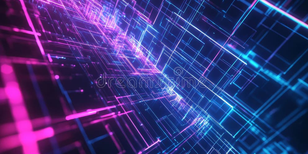 A High-tech Abstract Background Featuring Glowing Geometric Patterns ...