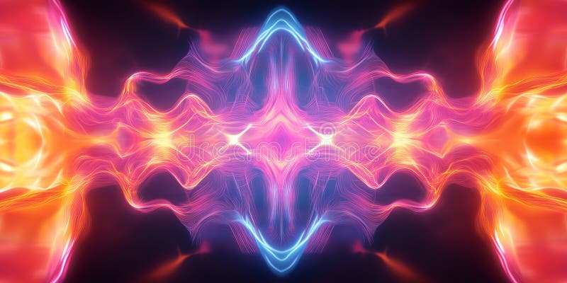 A High-tech Abstract Background Featuring Luminous, Flowing Neon Energy ...