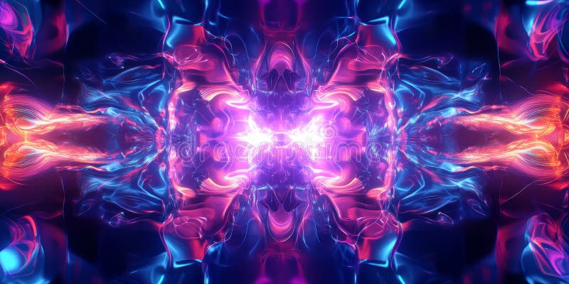 A High-tech Abstract Background Featuring Luminous, Flowing Neon Energy ...