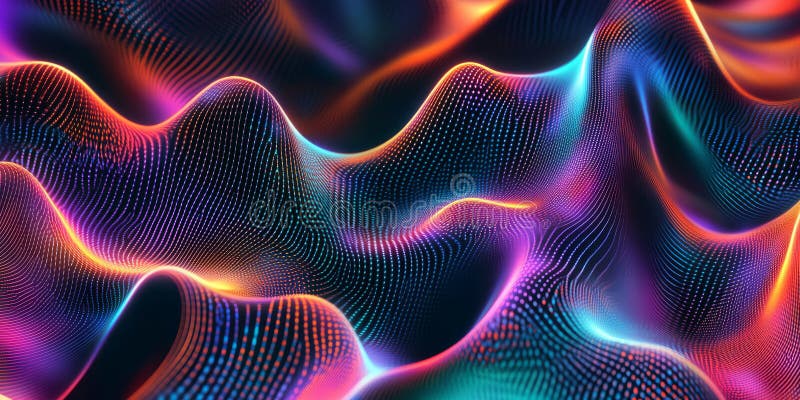 A High-tech Abstract Background Featuring Pulsating Neon Prisms ...