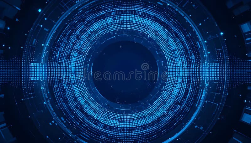 "High-Tech Abstract Circle Pattern: Vibrant Blue Halftone Design for ...