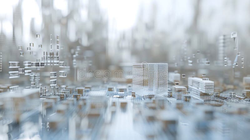 High Tech Abstract 3D Background Rectangular Field in Style of ...