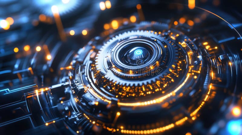 High-tech Abstract Design Featuring Glowing Circular Patterns and ...