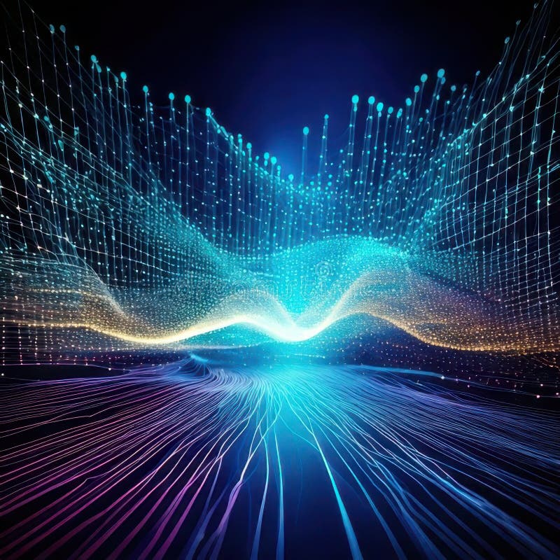 Futuristic Digital Background with Glowing Neural Network Connections ...