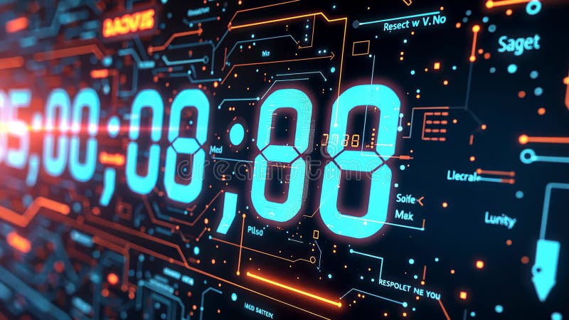 High-Tech Abstract Futuristic Technology Background with Digital Number ...