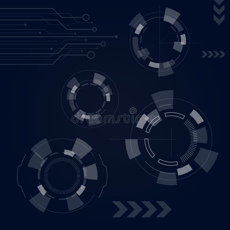 High Tech Abstract HUD Circle Design Elements Stock Illustration ...