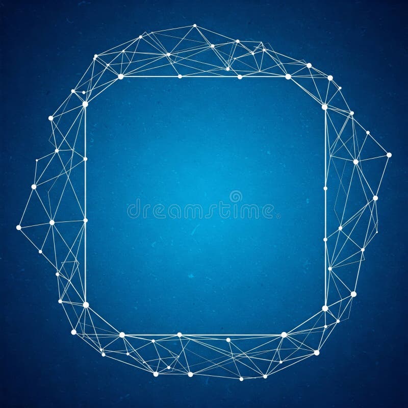 Neural Network Frame on Blue Stock Illustration - Illustration of blue ...