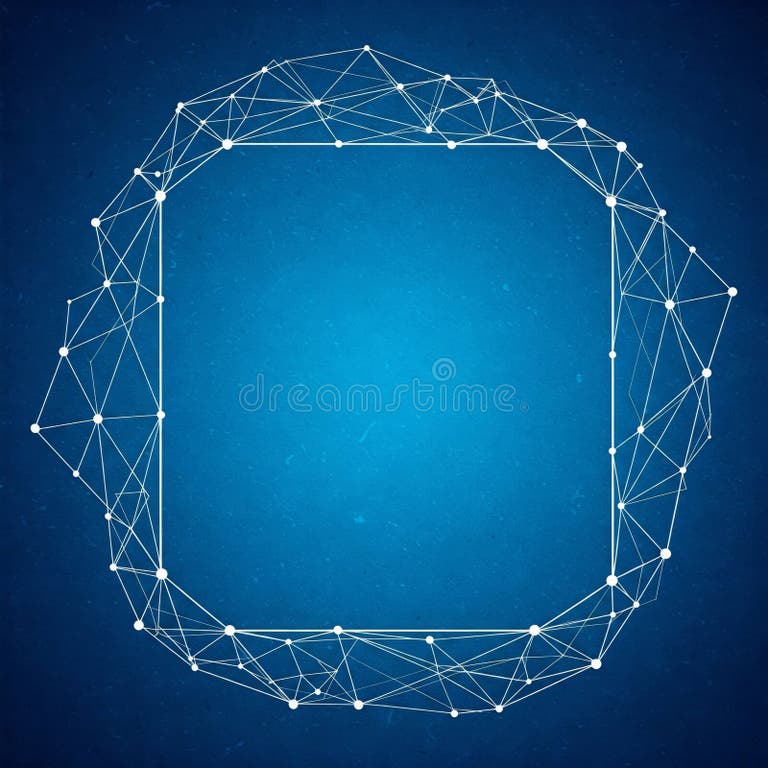 Neural Network Frame on Blue Stock Illustration - Illustration of blue ...