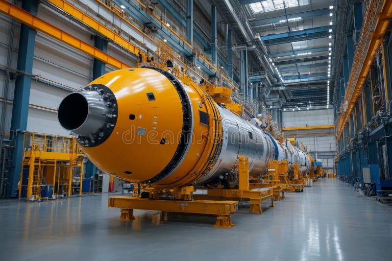 Rocket Module Under Assembly in a State-of-the-art Aerospace ...