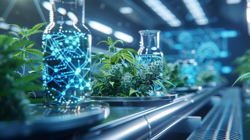 High-tech Agricultural Innovation with Futuristic Plant Cultivation in ...