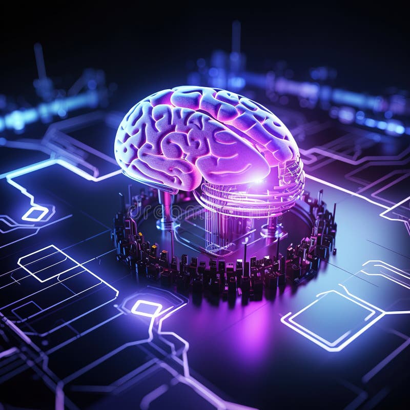 A High Tech AI Brain in Deep Thought Generative AI Stock Illustration ... A High Tech AI Brain in Deep Thought Generative AI Stock Illustration ...