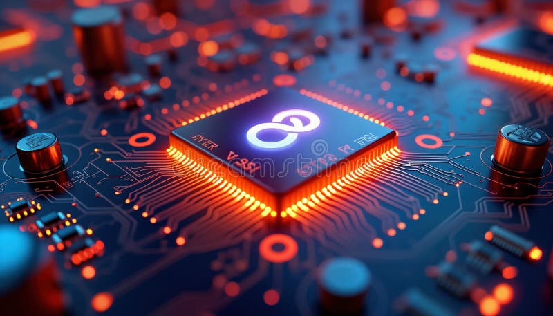 High-tech AI Circuit Board with Glowing Colorful Lights Shows Advanced ... High-tech AI Circuit Board with Glowing Colorful Lights Shows Advanced ...