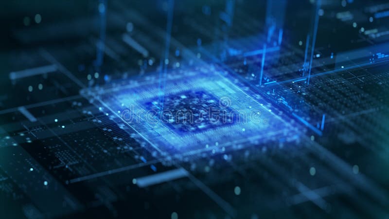 High-Tech AI in Electronics Microprocessor Pcb Computer Technological ...