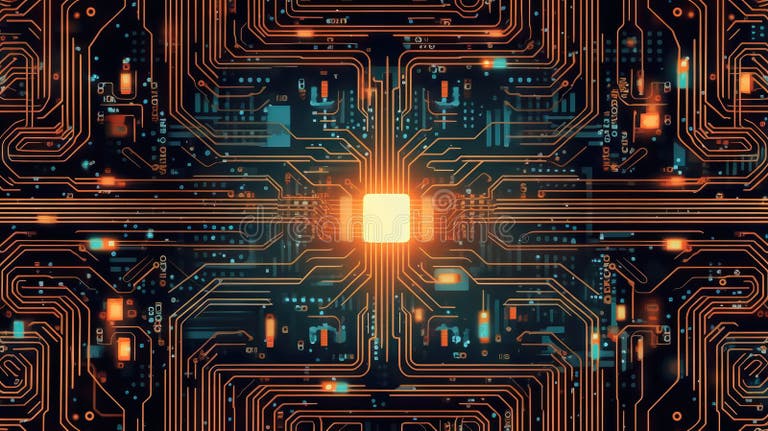 Computer Circuits Motherboard Unit Illuminated Computing Parts High ...