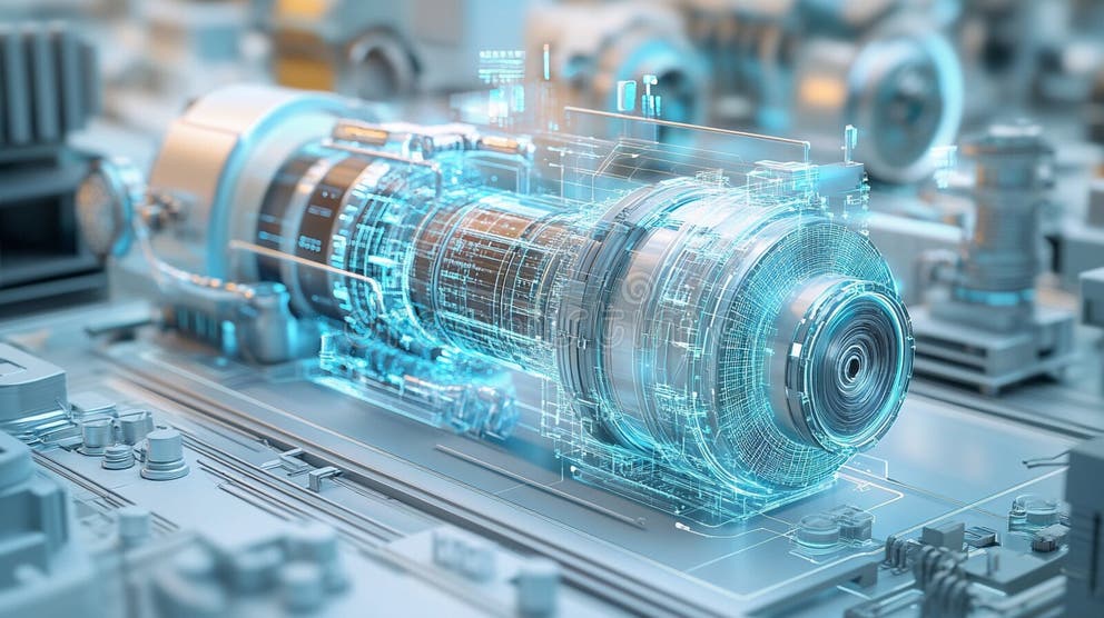 High Tech AI Optimization Process Visualized with Futuristic Engine ...