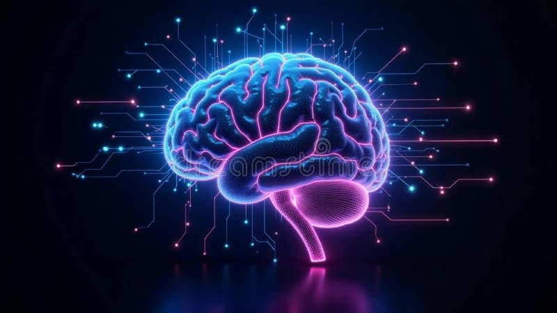 AI Brain Technology Neural Web Animation Stock Video - Video of ...