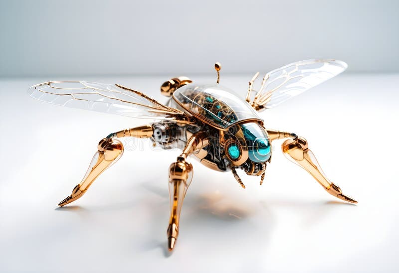 A High-tech Ant with Intricate, Wings and Gleaming Mechanical Element ...