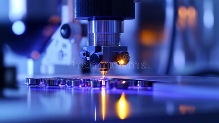 High-Tech Application of YAG Laser for Precision Optics Manufacturing Stock Illustration ...