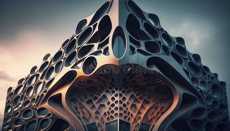 High-tech Architecture: Futuristic Geometric Building, Generative AI ...