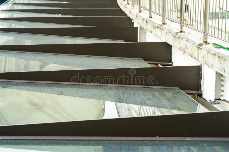 High-tech Architecture Glass Roof. External Structure of Glass Roof in ...